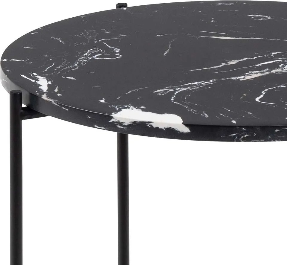 ACTONA Kulatý odkládací stolek AVILA černý ⌀42 cm