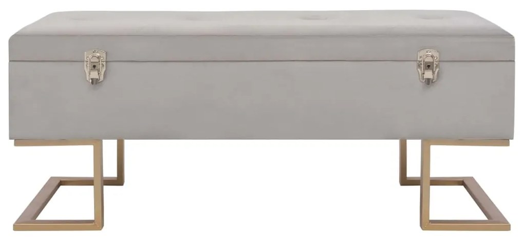 vidaXL Lavice s úložným prostorem 105 cm šedá samet