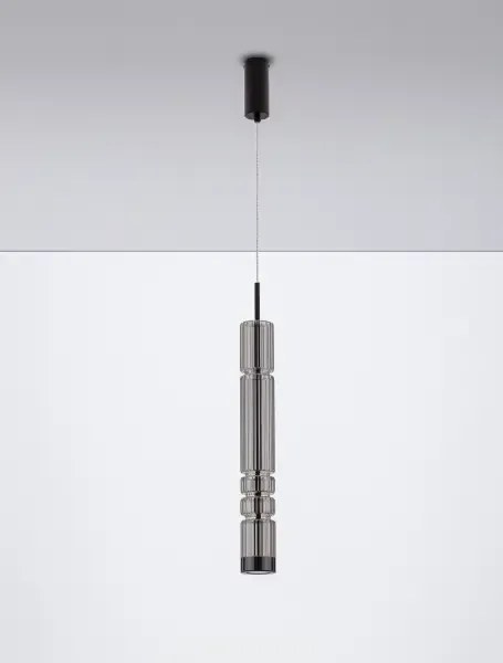 LED černo-šedý designový lustr Bento