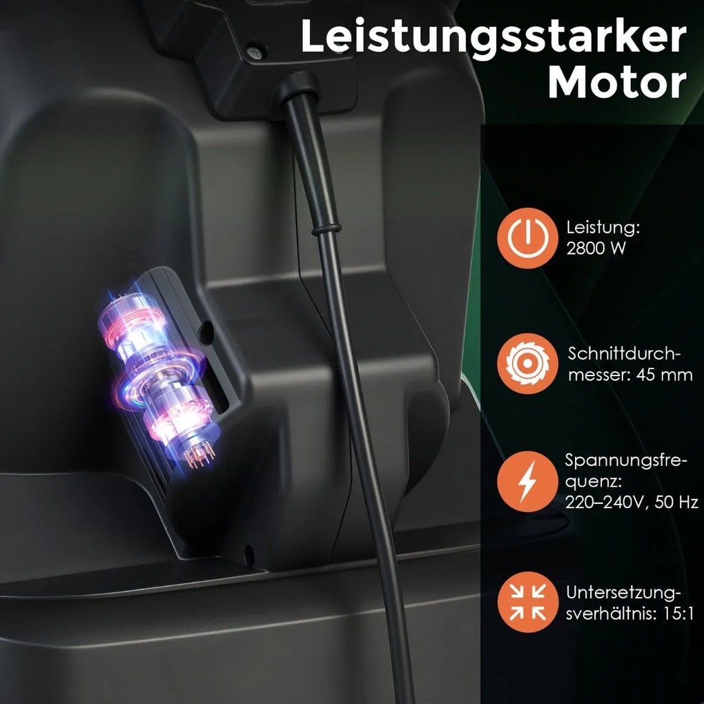 Costway 2800 W elektrický drtič s 50 L sběrná nádoba štěpkovač elektrický