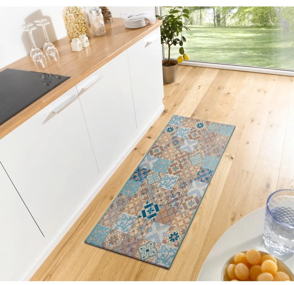 Modrý koberec běhoun 75x150 cm Cappuccino Mosaik – Hanse Home