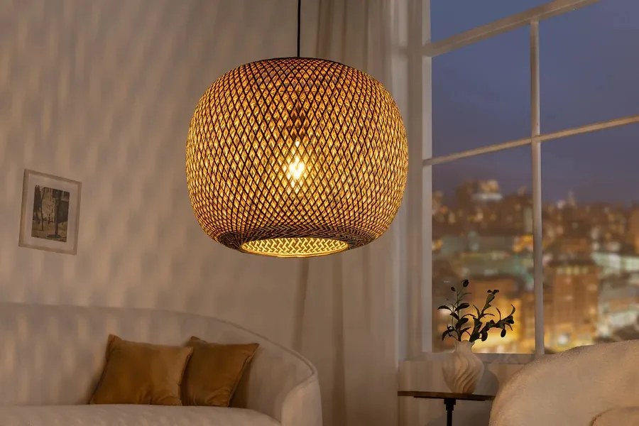 Designové závěsné svítidlo Lorelei 45 cm bambus