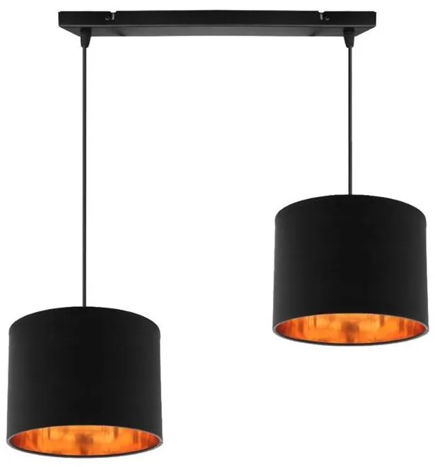 Černo-měděný závěsný lustr Candida pro žárovku 2x E27  - Candellux