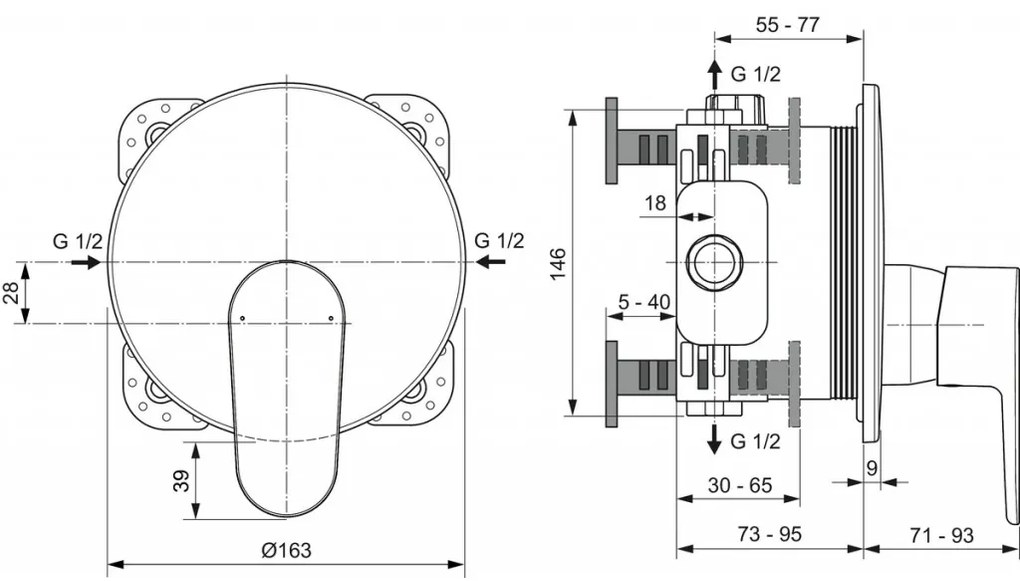 Ideal Standard Cerafine O - Sprchová baterie pod omítku, chrom A7349AA