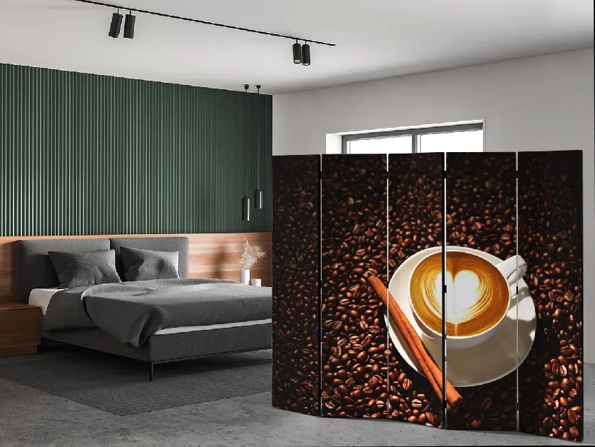 Paraván cappuccino s láskou Rozměr: 225 x 180 cm