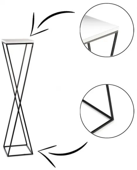 Stojan na květiny LOFT 100x24 cm černá/bílá