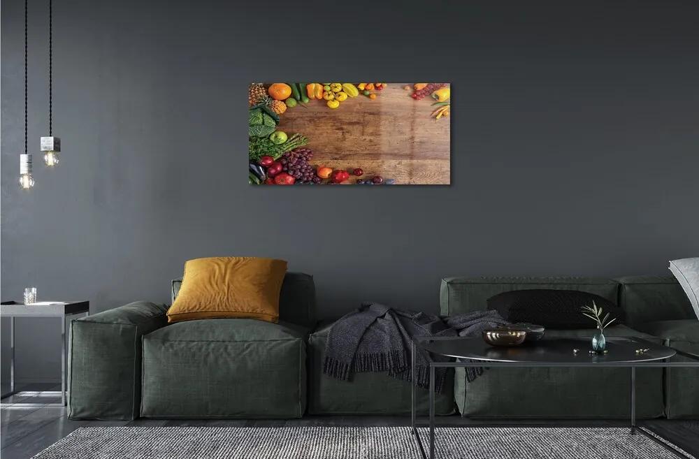 Obraz na skle Board chřest ananas jablko 120x60 cm