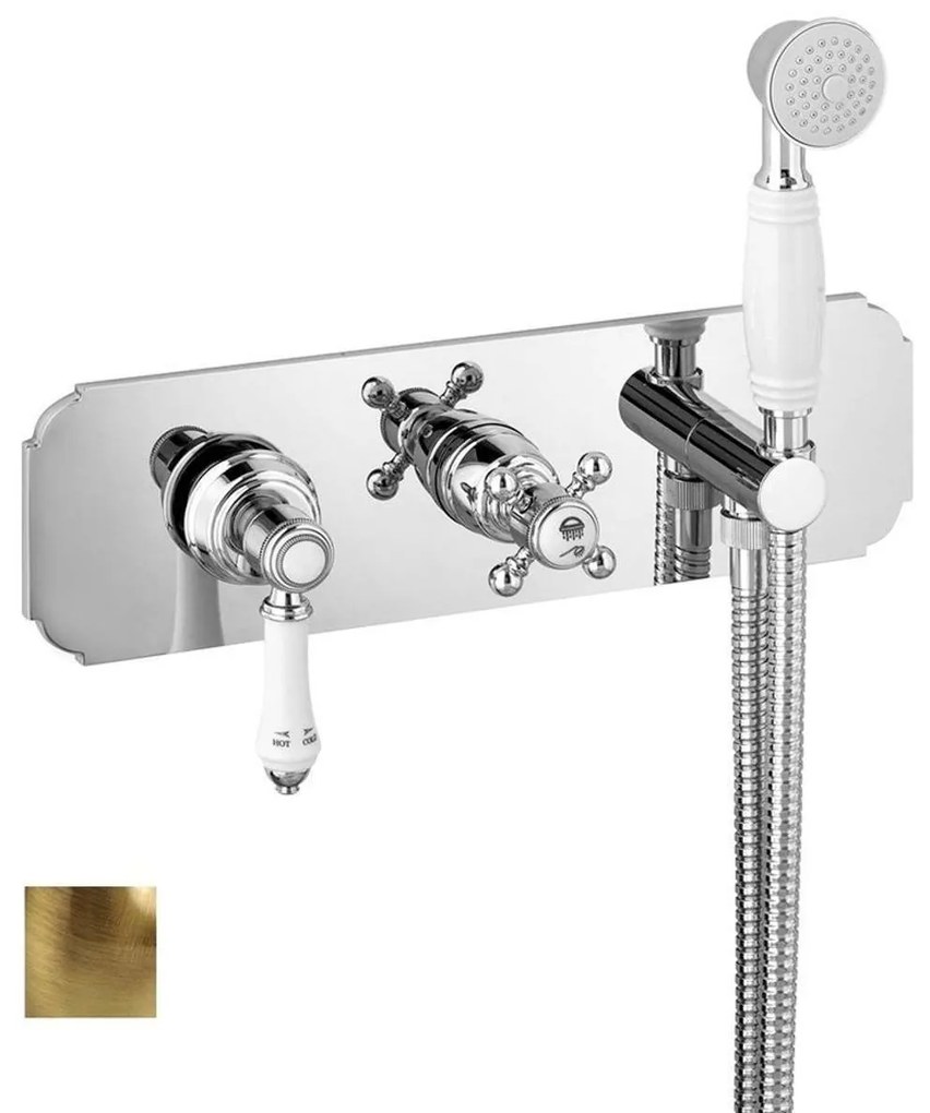 Sapho Vienna - Sprchová baterie pod omítku se sprchovou hlavicí, pro 3 spotřebiče, s tělesem, bronz VO143BR