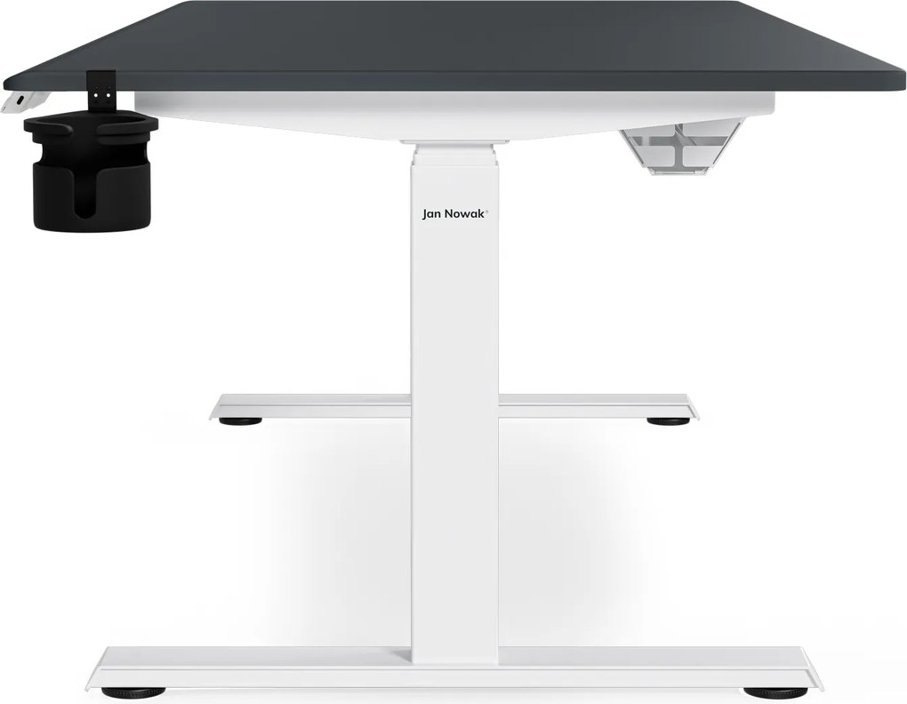 Elektrický stůl s nastavitelnou výškou ergonomický bílo-antracitový,1600x800 mm: ARIA