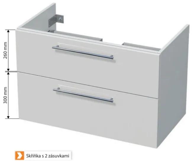 Intedoor BOX ELITE 60 2Z skříňka s umyvadlem Barva: A0016 Bílá Lesk, Úchytka: HR/G - lesk