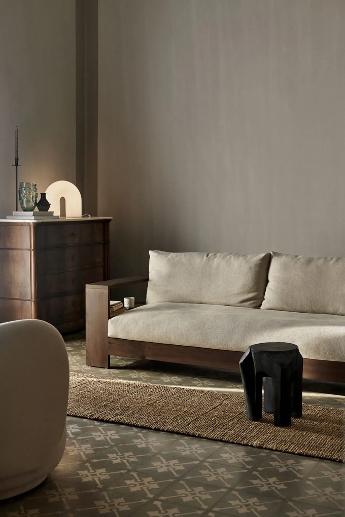 Ferm Living Stolní lampa Vuelta White, bílá barva, sklo, kov