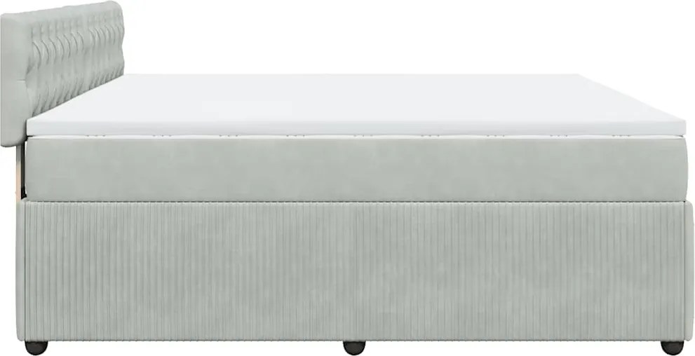 Box spring postel s matrací světle šedá 200x200 cm samet 3290136