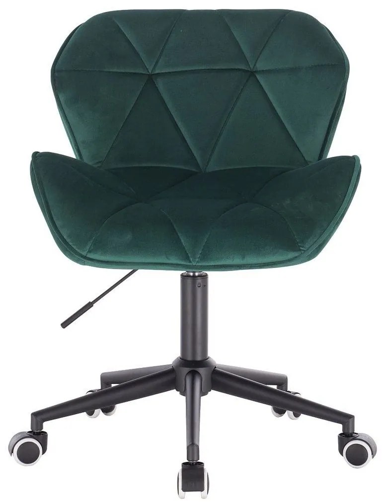 LuxuryForm DESIGN Otočná židle MILANO VELUR na černé podstavě s kolečky - zelená