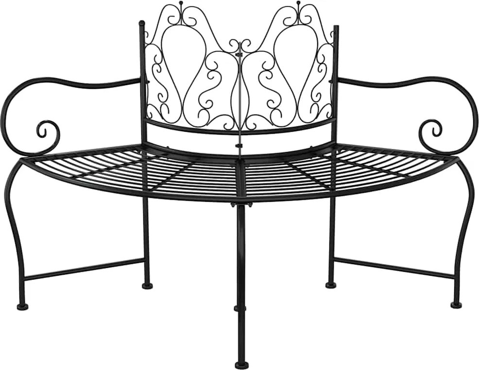 Lavice kolem stromu 150 cm černá ocel 318823