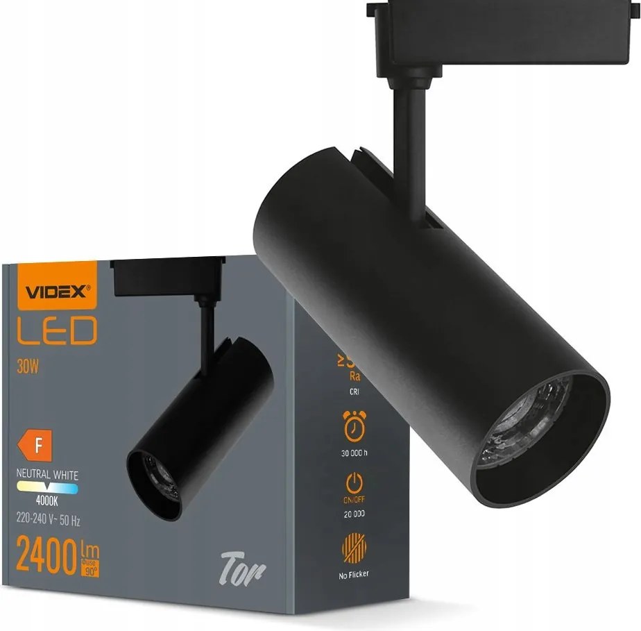 Led kolejnicové osvětlení Videx Tor 30W Černé