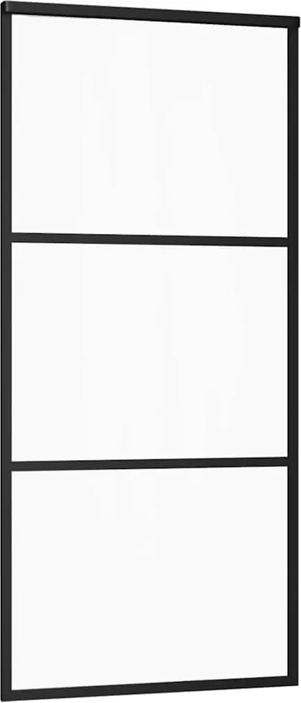 Posuvné dveře s kováním 90x205 cm ESG sklo a hliník 3332807