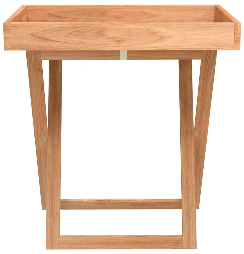 Skládací stolek s podnosem 52x36x56,5 cm masivní ořechové dřevo - Default Title