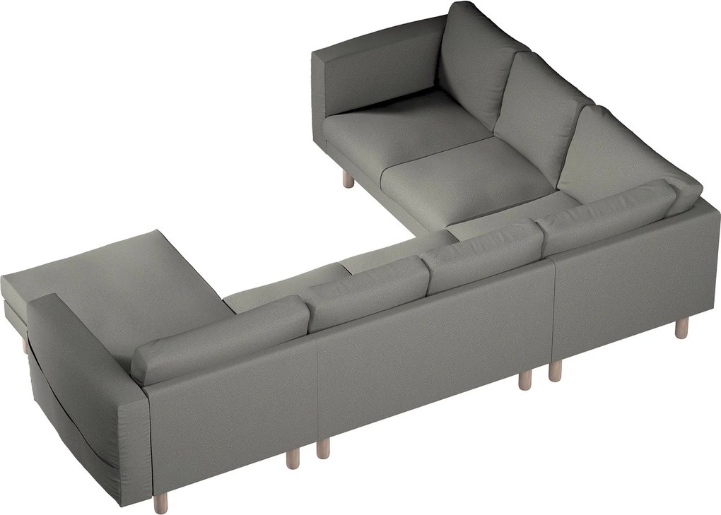 Potah na pohovku IKEA Norsborg rohová, 5-místná se šezlongem barva šedá látka pletený vzor