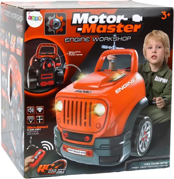 LEAN Toys Sada pro domácího mistra na rozebírání automobilových motorů, oranžová