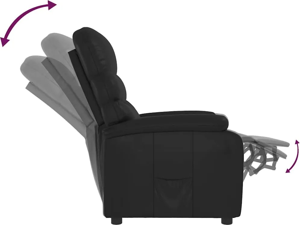 Polohovací křeslo černé umělá kůže 289682