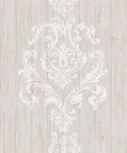 Vliesové tapety na zeď Facade dřevěný obklad s bílým ornamentem