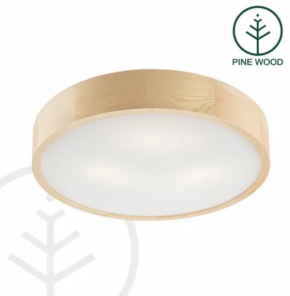 Stropní svítidlo NATURAL 3xE27/60W/230V pr. 47,5 cm borovice