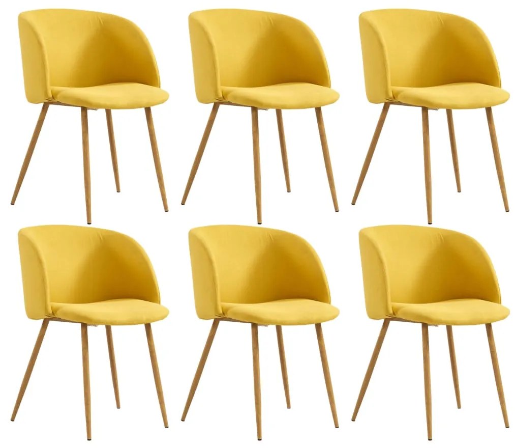 278709 vidaXL Jídelní židle 6 ks žluté textil