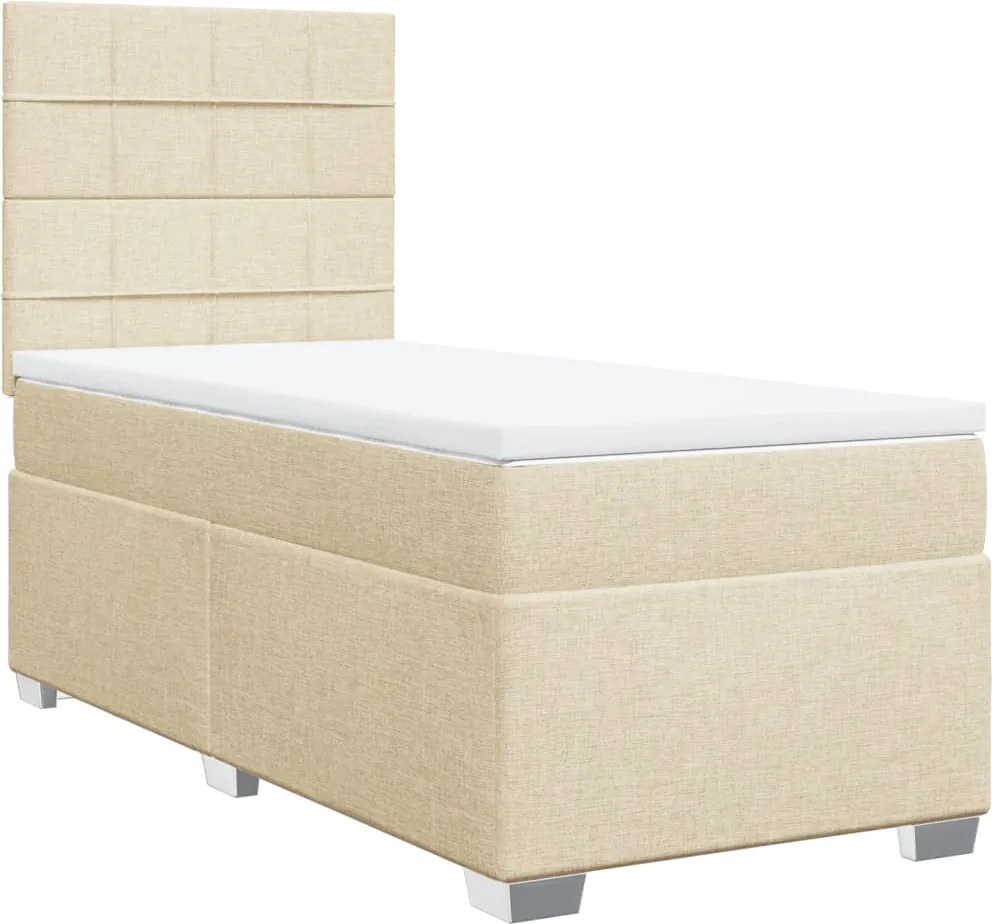 Box spring postel s matrací krémová 80 x 200 cm textil 3292620