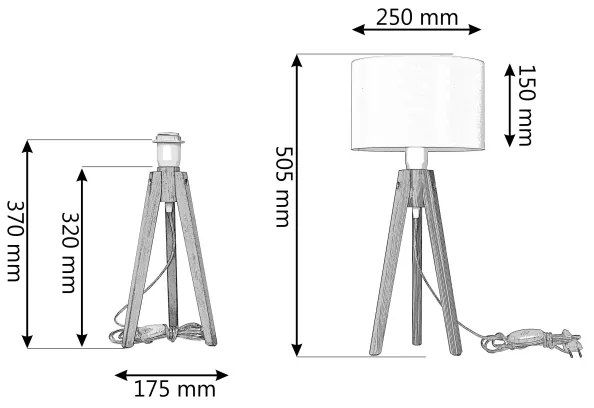Stolní lampa ALBA 1xE27/15W/230V krémová/dub