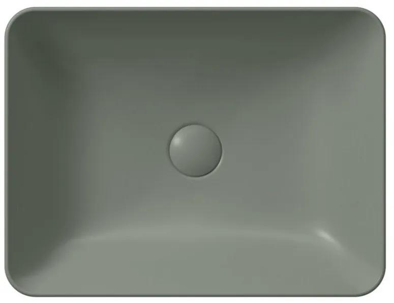 GSI SAND/NUBES keramické umyvadlo na desku 50x38cm, agave mat 903704