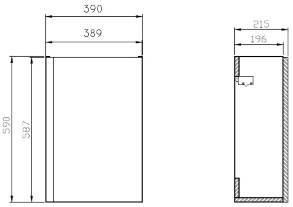 Cersanit S929-014 - Koupelnová skříňka pod umyvadlo MODUO 39x21,5 cm lesklá bílá