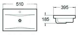 Mexen Emma umyvadlo, 51x39 cm, bílá, 25055100
