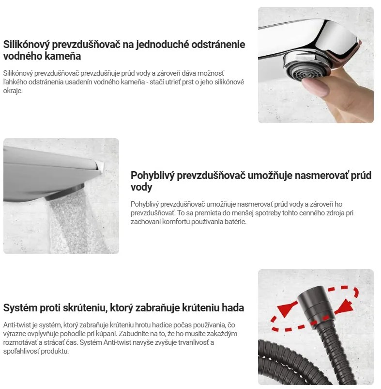 Deante Silia, nástěnná vanová baterie s ruční sprchovou soupravou, titanová, DEA-BQS_D11M