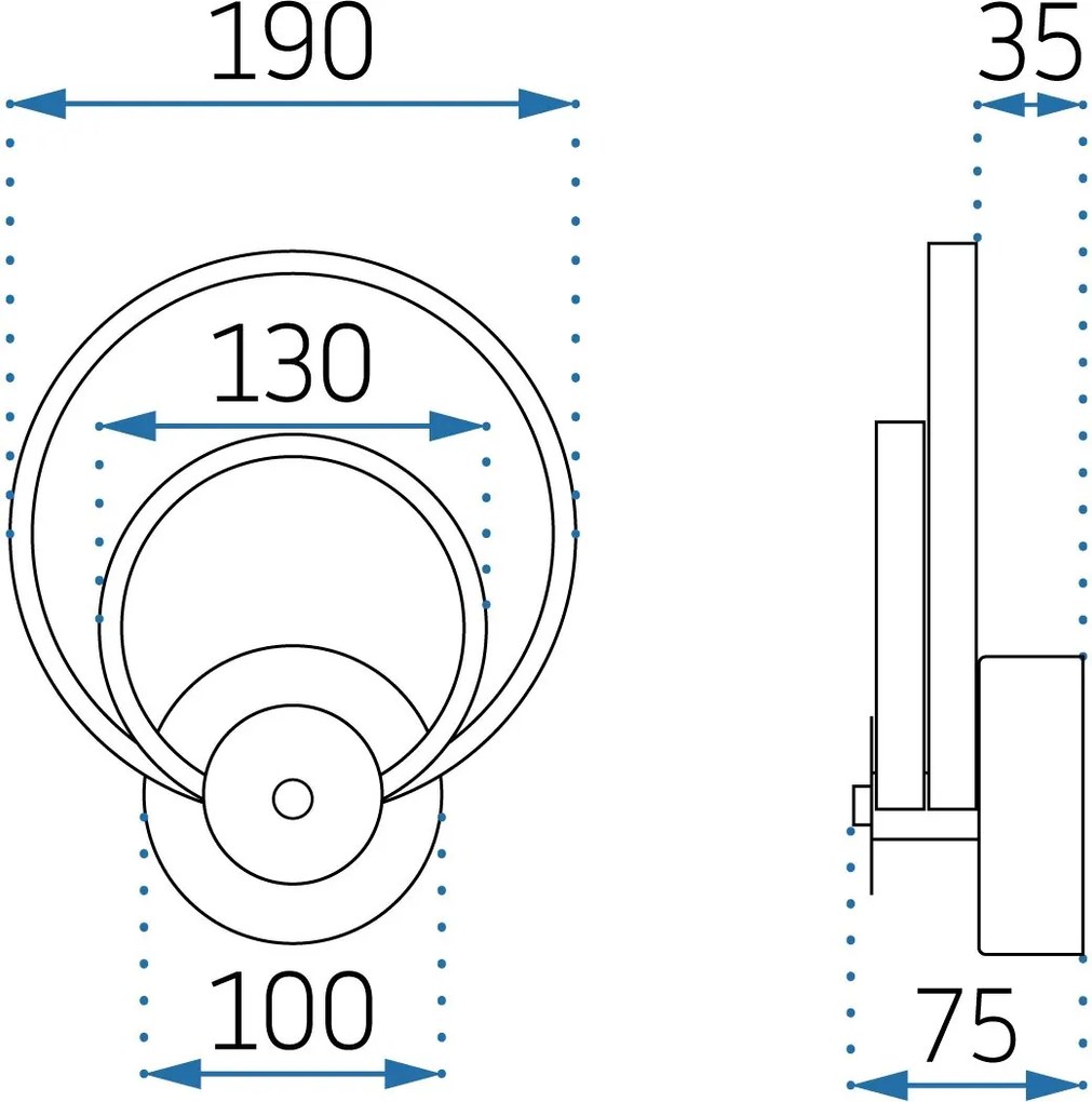 Toolight, LED nástěnné svítidlo APP1043-W, zlatá, OSW-06116