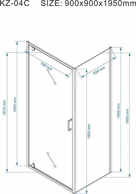 BPS-koupelny Čtvercový sprchový kout HYD-SK1390B 90x90 černý/transparent + vanička HYD-SSV-RIKO černá
