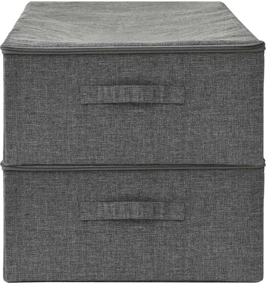 Úložné boxy 2 ks textil 70 x 40 x 18 cm antracitové 332904