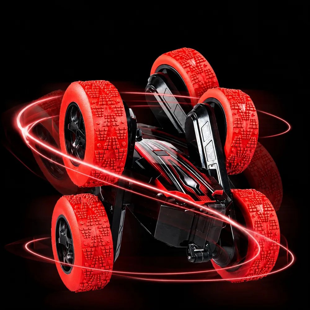 LEAN Toys Kaskadérské auto s dálkovým ovládáním RC pomocí gest 360°, červené