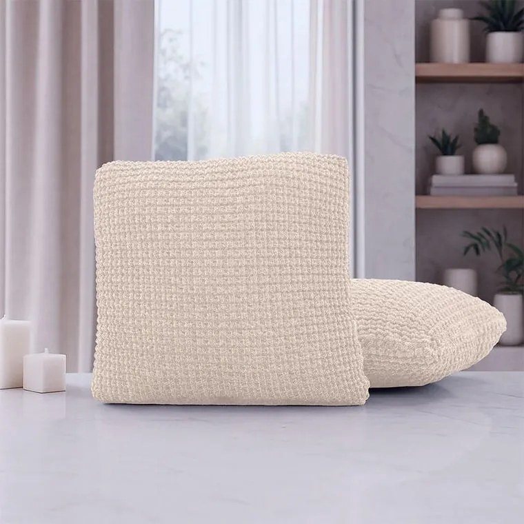 Super strečové potahy RUBINIA smetanová povlaky na polštářky 2 ks ( 40 x 40 cm)