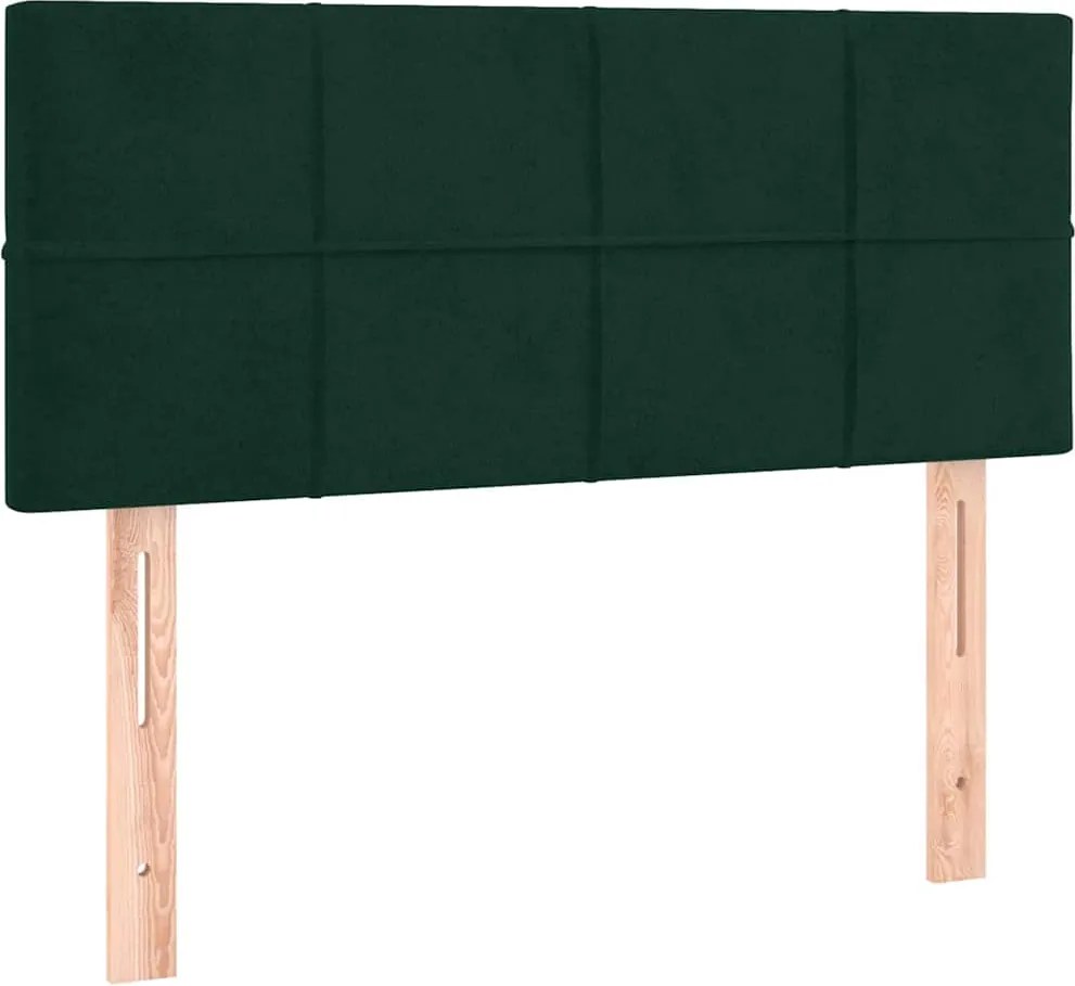 Box spring postel s matrací tmavě zelená 90x190 cm samet 3130934
