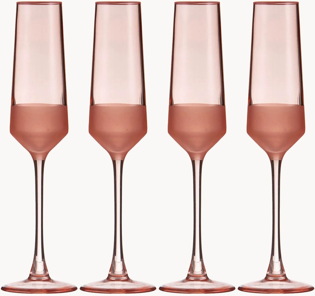 Sada sklenic na sekt z sodnovápeného skla Panama, 4 díly