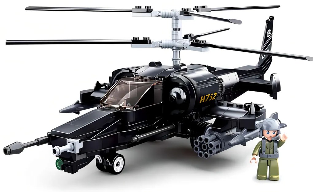 Sluban Model Bricks M38-B0752 Bojový vrtulník Ka-50 Black Shark