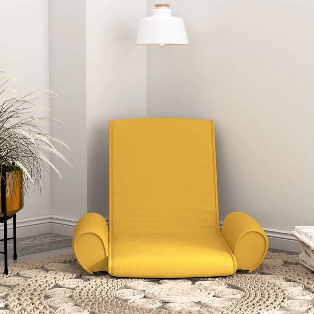 336611 vidaXL Skládací lenoška na podlahu hořčicově žlutá textil
