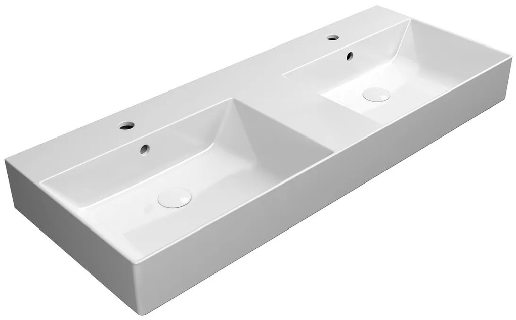 GSI GSI, KUBE X keramické dvojumyvadlo 120x47 cm, bílá ExtraGlasse, 9425111