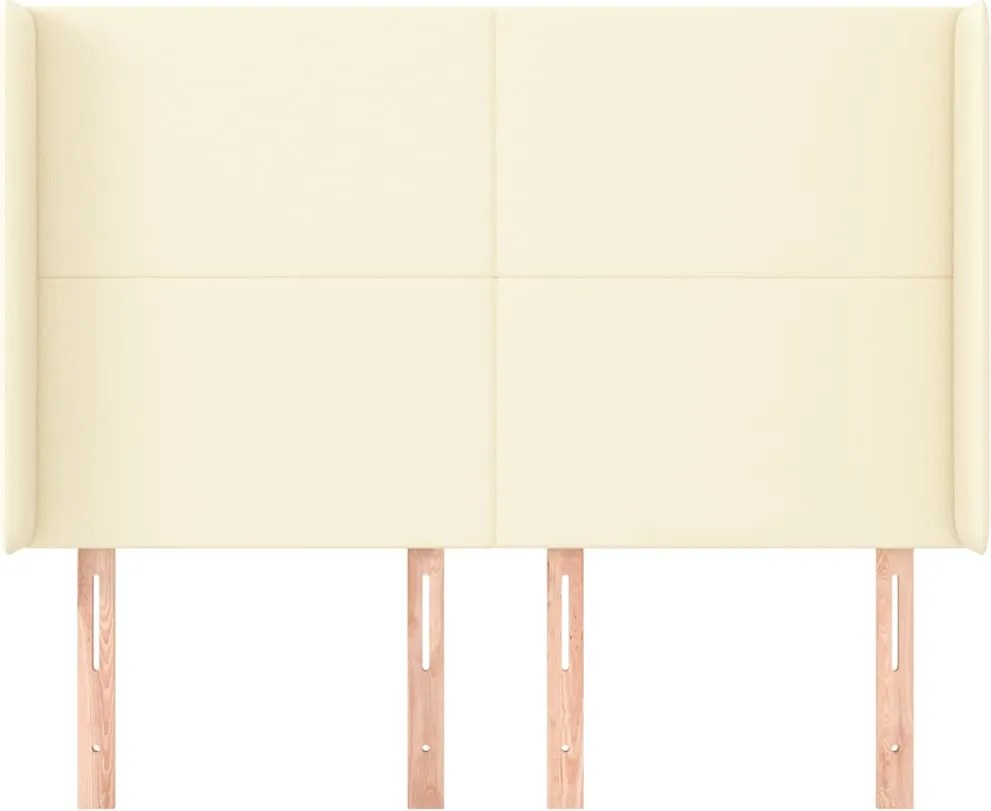 Čelo postele typu ušák krémové 147x16x118/128 cm umělá kůže 3119392