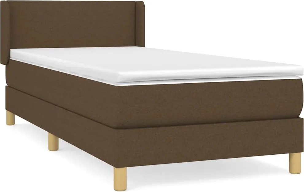 Box spring postel s matrací tmavě hnědá 90x190 cm textil 3130076