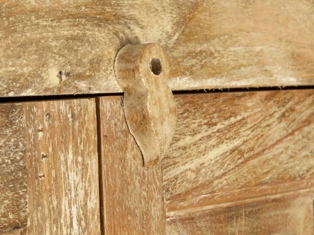 furniture-nabytek.cz - Masivní šatní skříň Patinor z mangového dřeva, lakovaná, přírodní barva