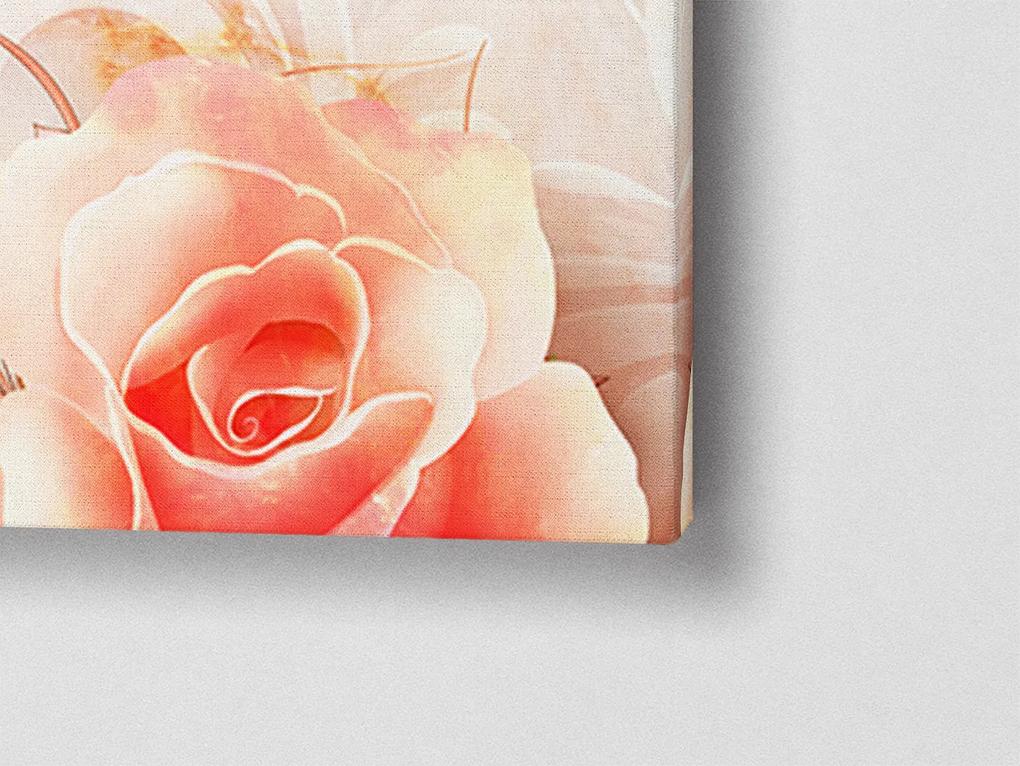 Liox Abstraktní obraz květy růže Rozměr: 100 x 50 cm