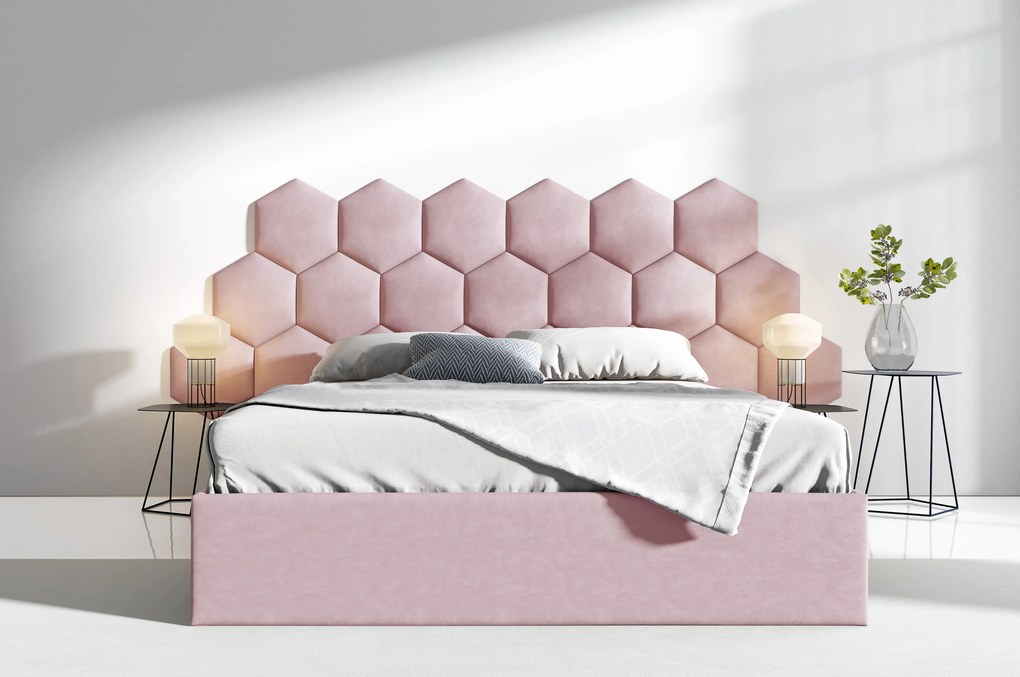 Eka Čalouněná postel Lucy 3 - 140x200 cm Barva látky Trinity: Černá (Trinity 2316), Úložný prostor: Bez úložného prostoru