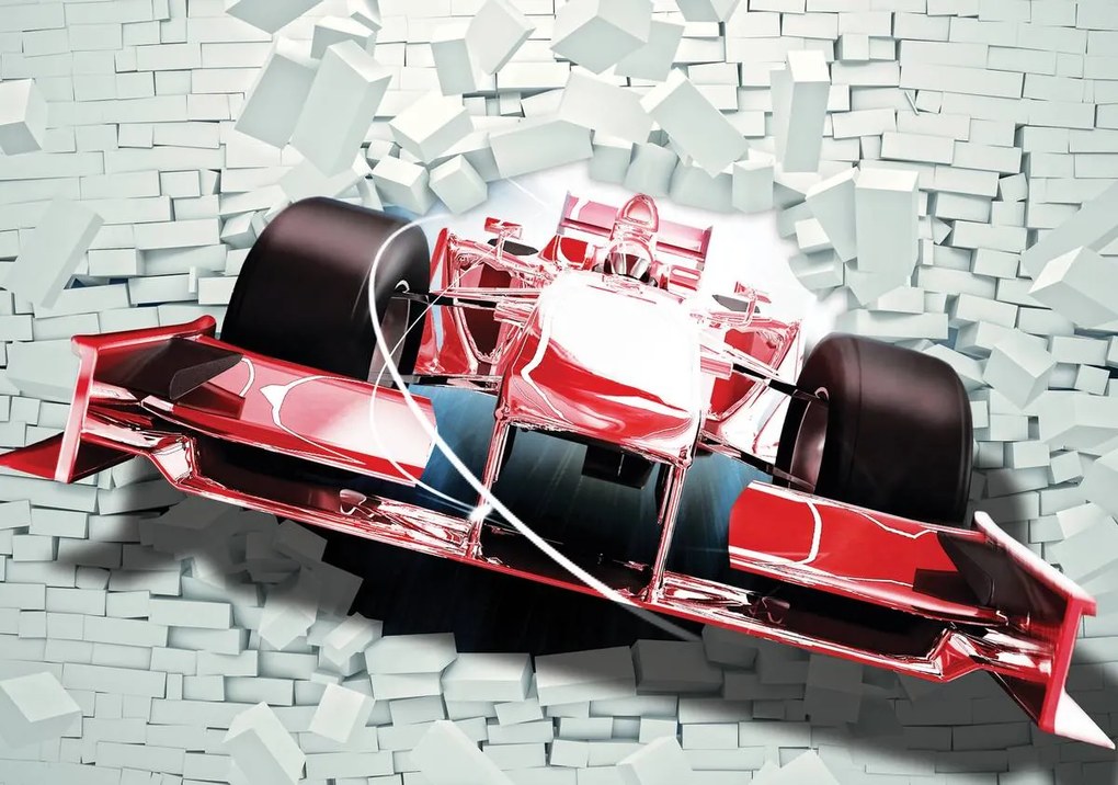 Fototapeta - Červená formule 1 3D F1 (152,5x104 cm)