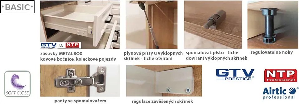 GLAMOUR z | dolní skříňka GLA-1D | 30 cm | KOVÁNÍ BASIC | korpus dub sonoma | zelená mat